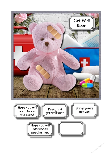 Poorly ted get well soon - CUP889357_43516 | Craftsuprint