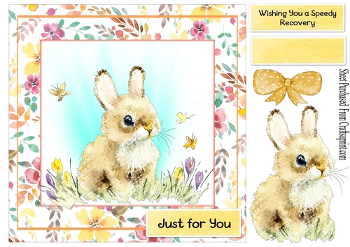 Bunny card - get well - CUP1078097_18940 | Craftsuprint