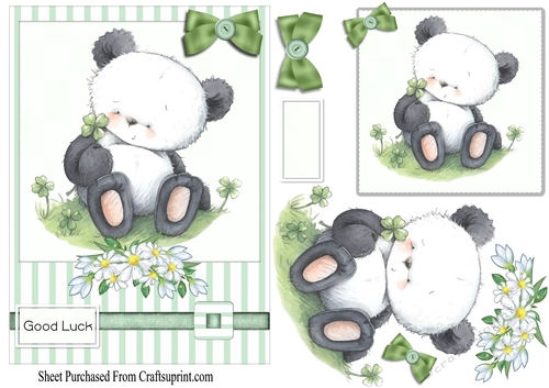 Cute panda good luck card - CUP1166756_18940 | Craftsuprint