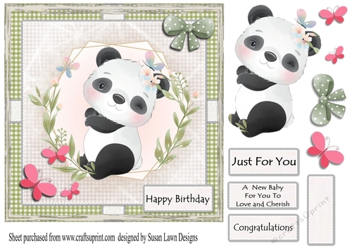 Cute panda card - CUP1186236_18940 | Craftsuprint