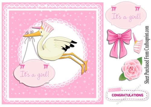 baby girl topper in pink - CUP1300192_18940 | Craftsuprint