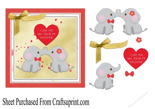 Valentine elephants - CUP850663_18940 | Craftsuprint