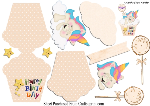 Unicorn cupcake. - CUP897153_18940 | Craftsuprint