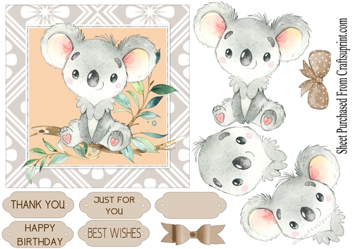 Cute Koala Card - CUP943169_18940 | Craftsuprint