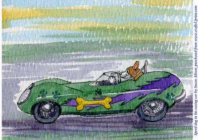 A4 Speed Dog in His Racing Car - CUP195396_1030 | Craftsuprint