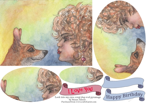 Look into my eyes, Corgi dog oval pyramage - CUP946460_1030 | Craftsuprint