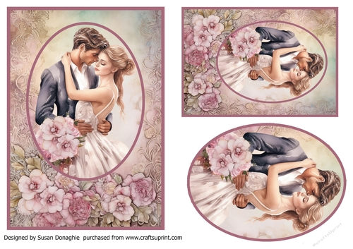 Bride & Groom Rose Romantique #2 - CUP1313042_114 | Craftsuprint