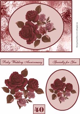 Ruby Wedding Anniversary - CUP13201_114 | Craftsuprint