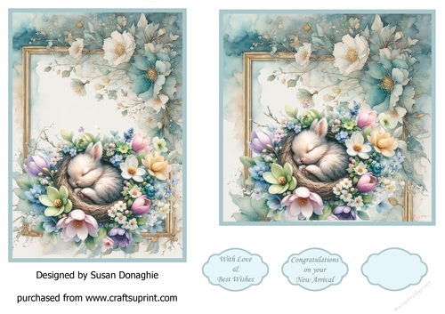Sleepy Bunny in the Flowers - CUP1325908_114 | Craftsuprint