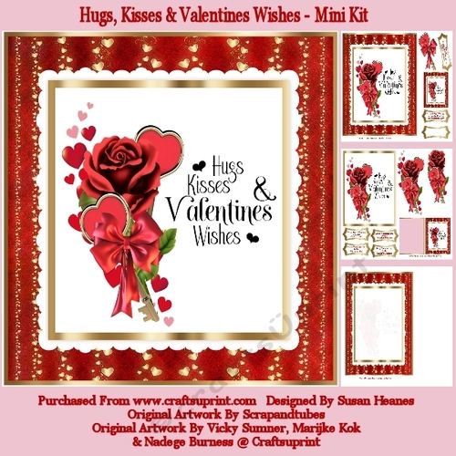 Hugs, Kisses & Valentines Wishes - Mini Kit - CUP1144210_846 | Craftsuprint