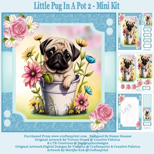 Little Pug In A Pot 2 - Mini Kit - CUP1207725_846 | Craftsuprint