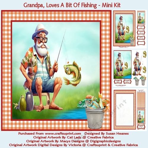 Grandpa, Loves A Bit Of Fishing - Mini Kit - CUP1223792_846 | Craftsuprint