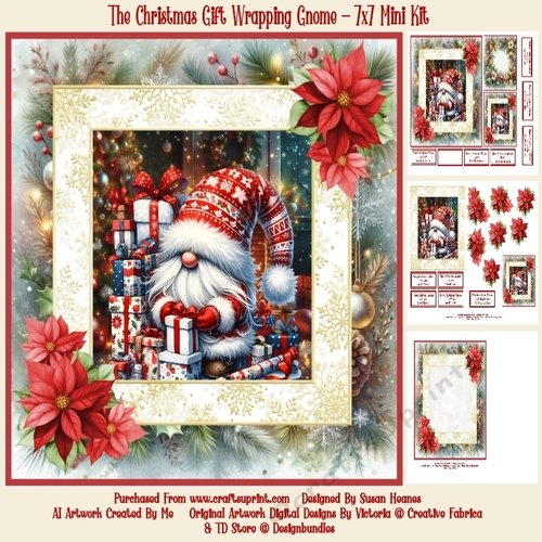 The Christmas Gift Wrapping Gnome - 7x7 Mini Kit - CUP1354711_846 ...