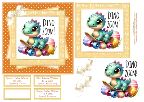 Dino Easter Wishes - 6x6 3 - CUP1365439_846 | Craftsuprint