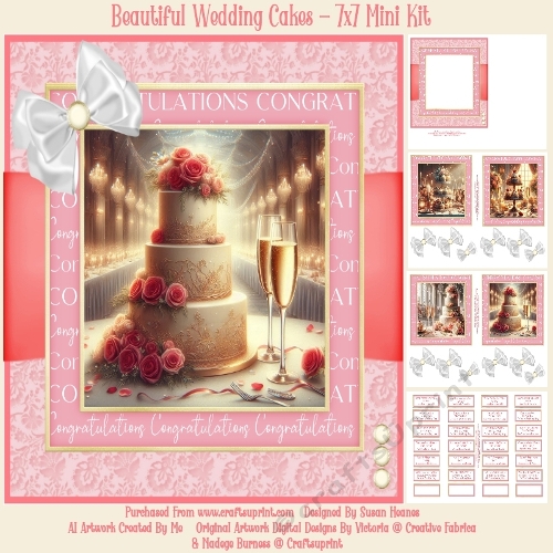 Beautiful Wedding Cakes - 7x7 Mini Kit - CUP1382583_846 | Craftsuprint