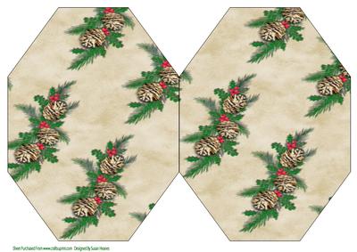 Christmas Fir Cones Octagon Card Base - CUP269976_846 | Craftsuprint