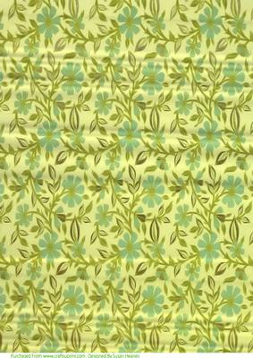 Green Floral Paper - CUP316778_846 | Craftsuprint