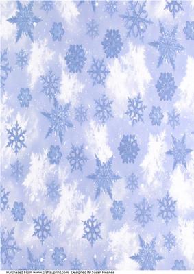 Blue and White Snowflake Paper - CUP366913_846 | Craftsuprint