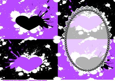 Purple and Black Heart Splash Insert - CUP429539_846 | Craftsuprint