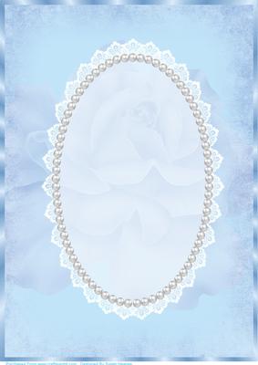 Blue Antique Rose, Lace and Pearl Card Front - CUP445439_846 | Craftsuprint