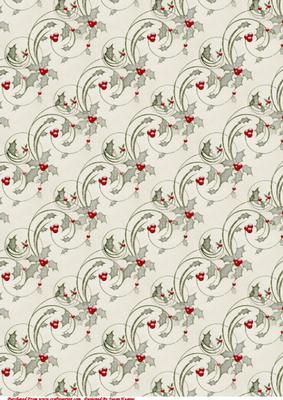 Christmas Holly and Swirls Paper 2 - CUP580741_846 | Craftsuprint