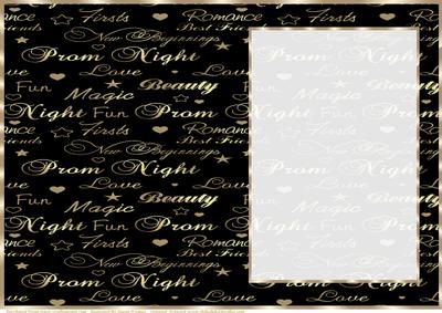 Black & Gold Prom Night Insert, with Borders - CUP617700_846 | Craftsuprint
