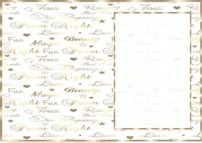 White and Gold Prom Night Insert, with Borders - CUP619973_846 ...