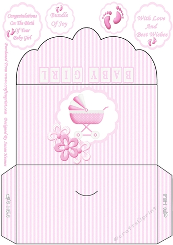 Welcome Little Baby Girl Money Wallet - CUP730812_846 | Craftsuprint