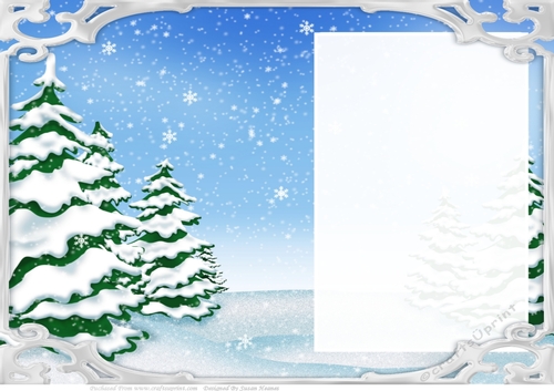 Winter Snow Scene In A Frame Insert - CUP741306_846 | Craftsuprint