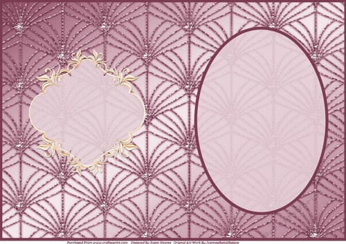 Aubergine Art Deco Insert, With Fancy Frame - CUP909875_846 | Craftsuprint