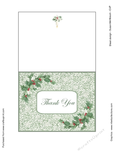 Christmas Thank You Holiday Cut and Fold Quick Card - CUP1019694_2153 ...