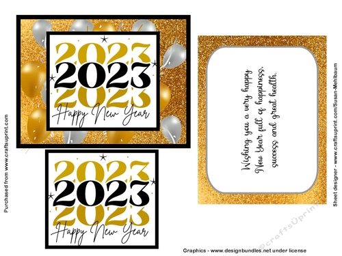 2023 New Year topper with decoupage and insert - CUP1188005_2153 ...