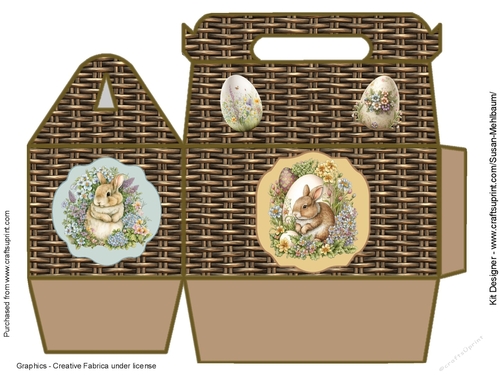 Vintage Wicker Easter Basket Gable Gift Box - CUP1206412_2153 ...