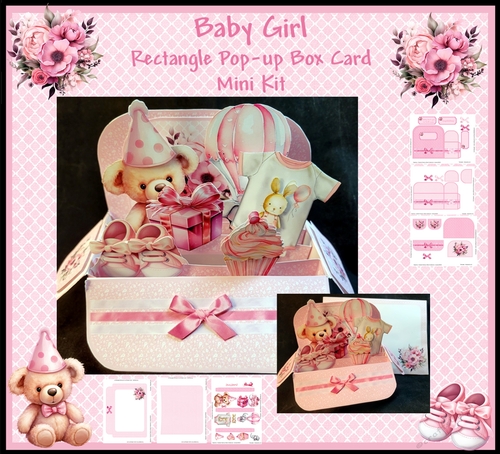 Baby Girl Rectangle Pop up Box Mini Kit - CUP1233556_2153 | Craftsuprint