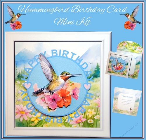 Hummingbird Birthday Card Mini Kit - CUP1297671_2153 | Craftsuprint