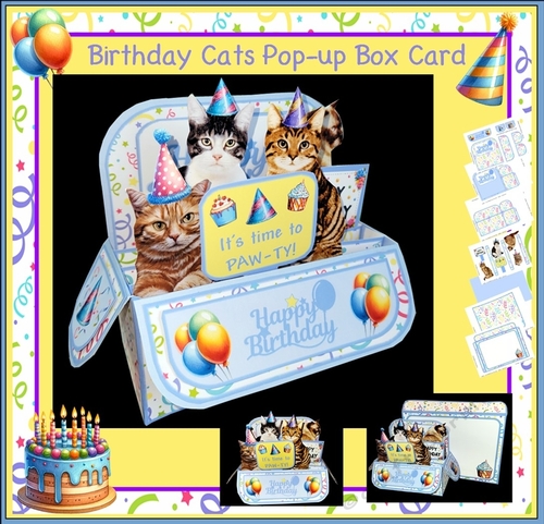 Birthday Cats Rectangle Pop up Box Mini KIt - CUP1329165_2153 ...