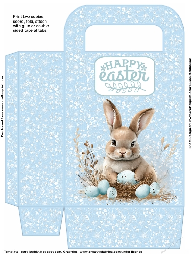 Blue Easter Bunny Gift Bag - CUP1372952_2153 | Craftsuprint