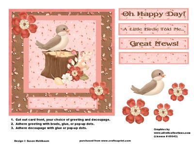 Little Birdie Told Me Topper - CUP577248_2153 | Craftsuprint
