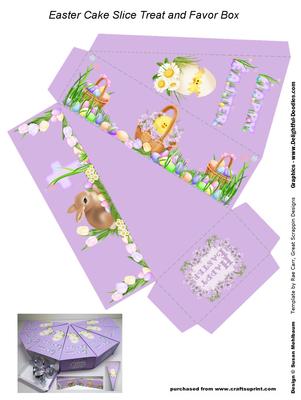 Easter Cake Slice Treat and Favor Box - CUP608182_2153 | Craftsuprint