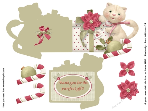 Kitty Kat Shaped Thank you Card - CUP943046_2153 | Craftsuprint