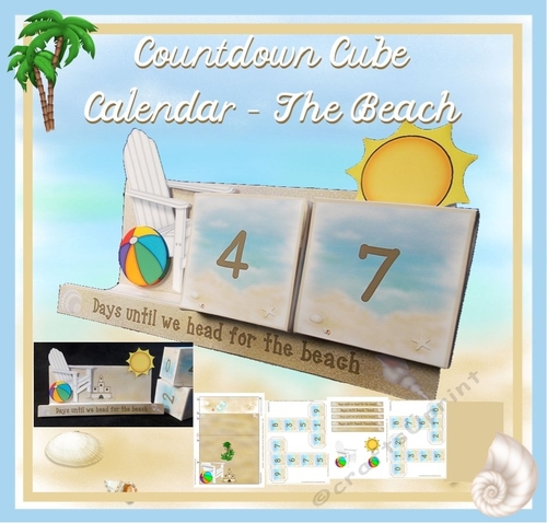Countdown Cube Calendar - Beach - CUP950558_2153 | Craftsuprint