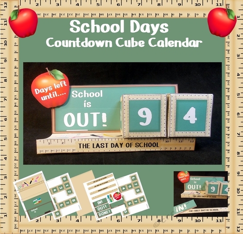 School Days Cube Countdown Calendar - CUP951576_2153 | Craftsuprint