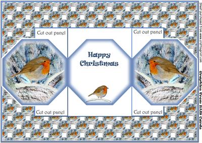 Christmas Robin Cut Out Panel Trifold Card - Sheet 1 - CUP121891_489 ...