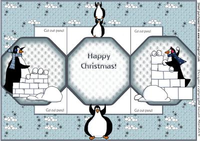 Penguins - Cut Out Panel Trifold Christmas Card - Sheet 1 - CUP141618 ...