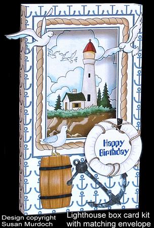 Lighthouse 'box' Card Kit (folds Flat)with Matching Envelope ...