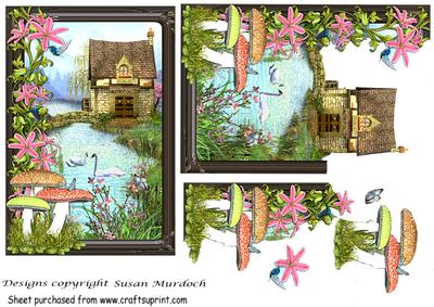 Watermill Country Scene Step by Step - CUP186860_489 | Craftsuprint