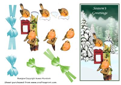 Robins & Post Box for Christmas - CUP372183_489 | Craftsuprint