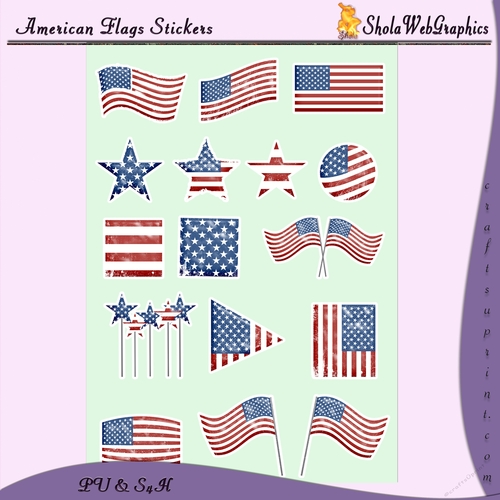 American Flag Stickers - CUP1024741_2329 | Craftsuprint