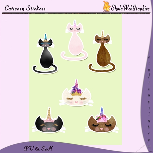 Caticorn Stickers - CUP1024746_2329 | Craftsuprint