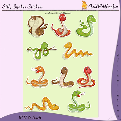 Silly Snakes Stickers - CUP1024769_2329 | Craftsuprint